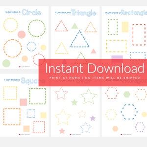 I Can Trace Shapes, Preschool Printables, Learn Shapes for Preschool ...
