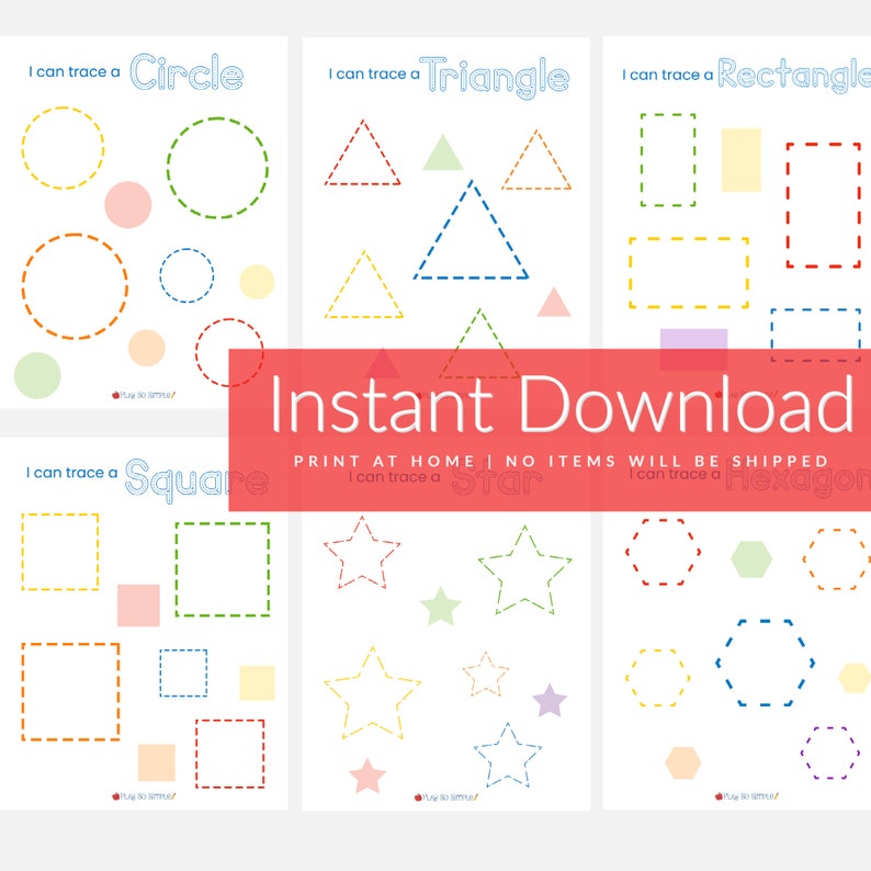I Can Trace Shapes, Preschool Printables, Learn Shapes for Preschool ...