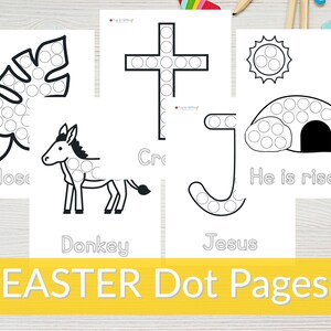 Easter Dot Printables, Easter Bible Story Dot Marker Printables, Sunday ...