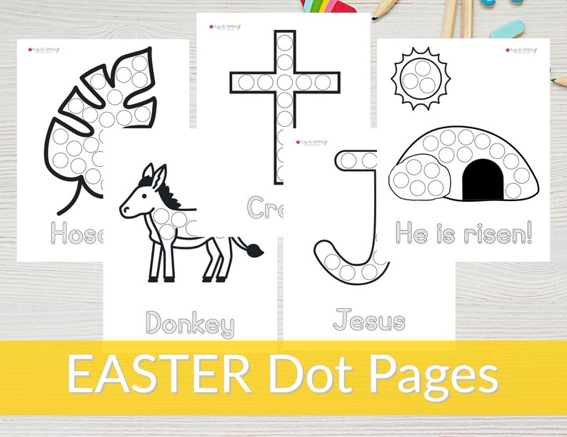 Easter Dot Printables, Easter Bible Story Dot Marker Printables, Sunday ...