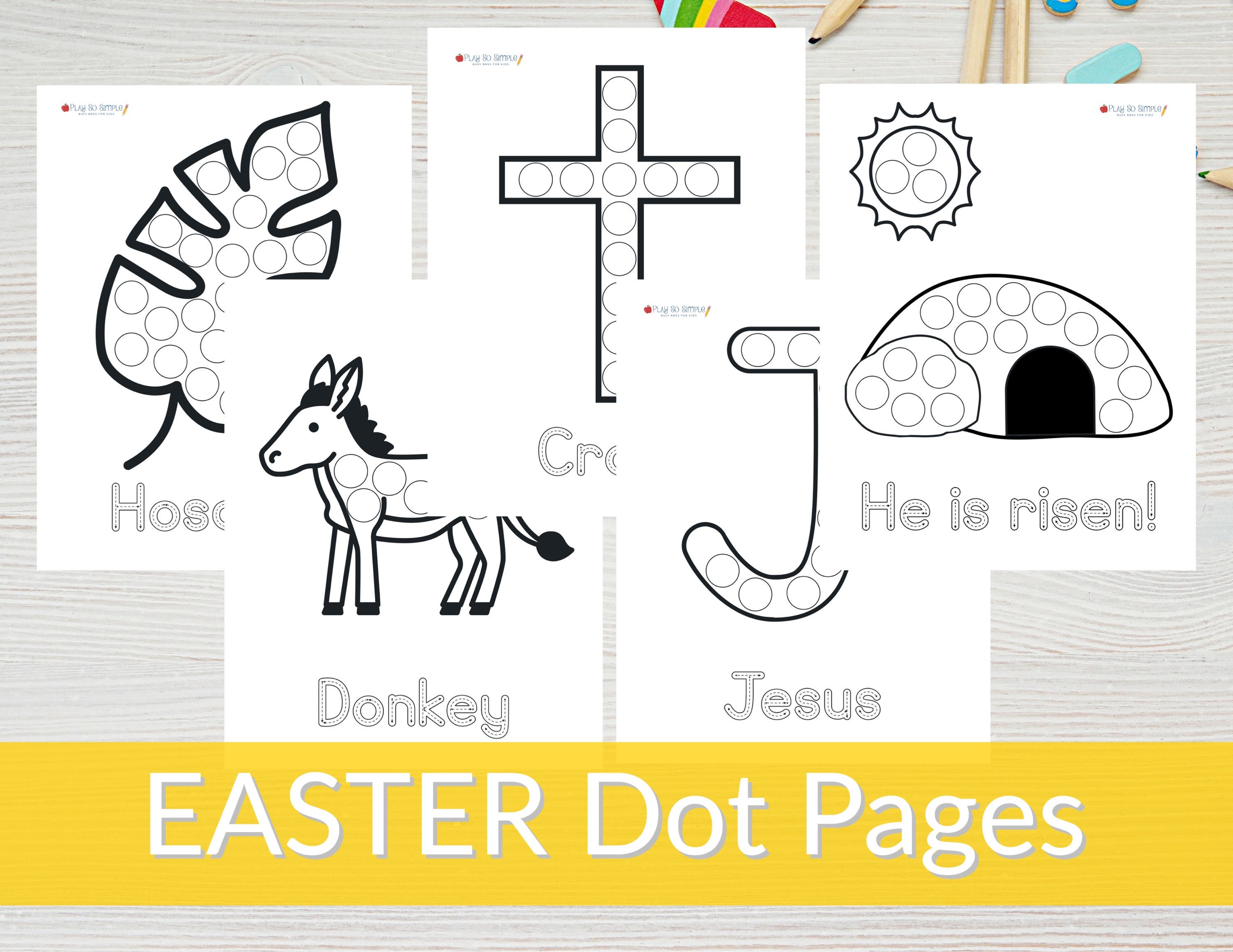 Easter Dot Printables, Easter Bible Story Dot Marker Printables, Sunday ...