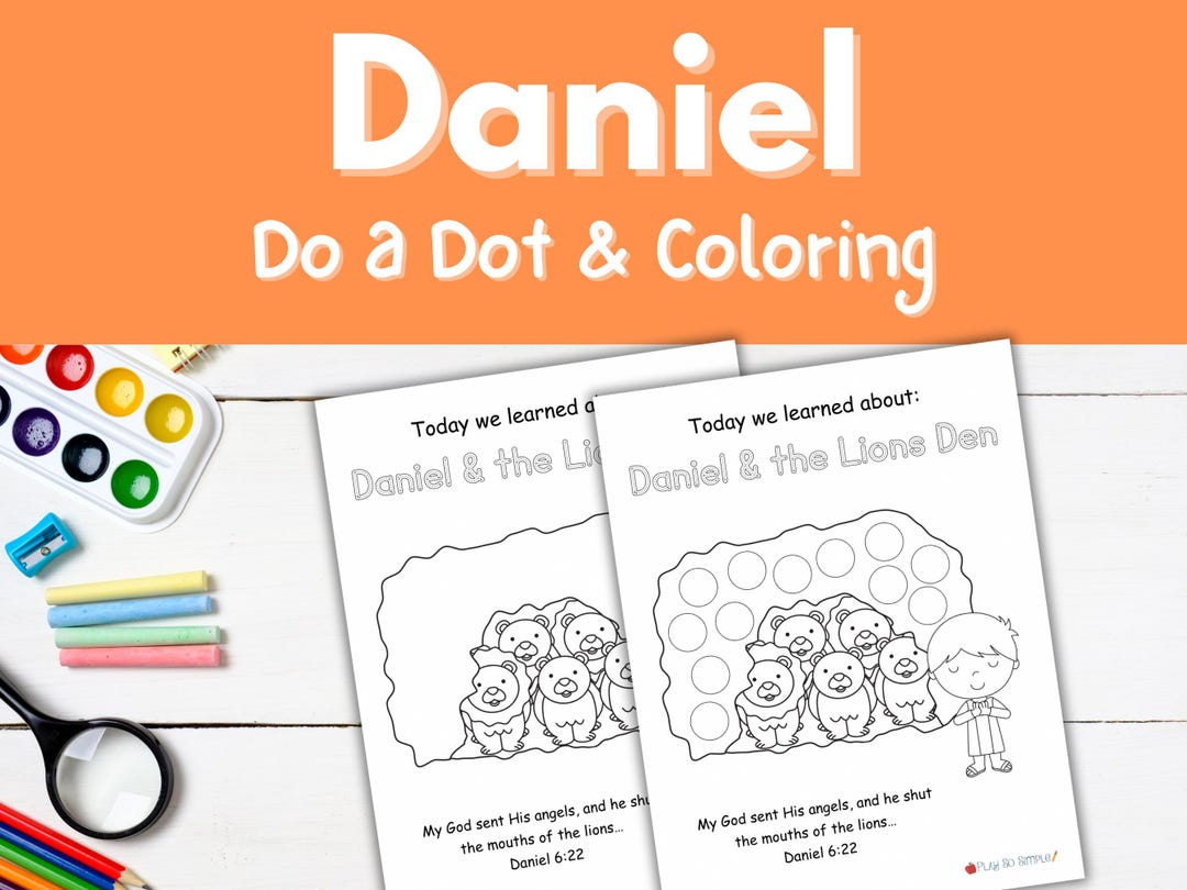 Daniel Bible Dot and Coloring, Sunday School Activities, Bible ...