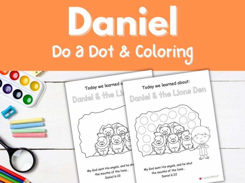 Daniel Bible Dot and Coloring, Sunday School Activities, Bible ...