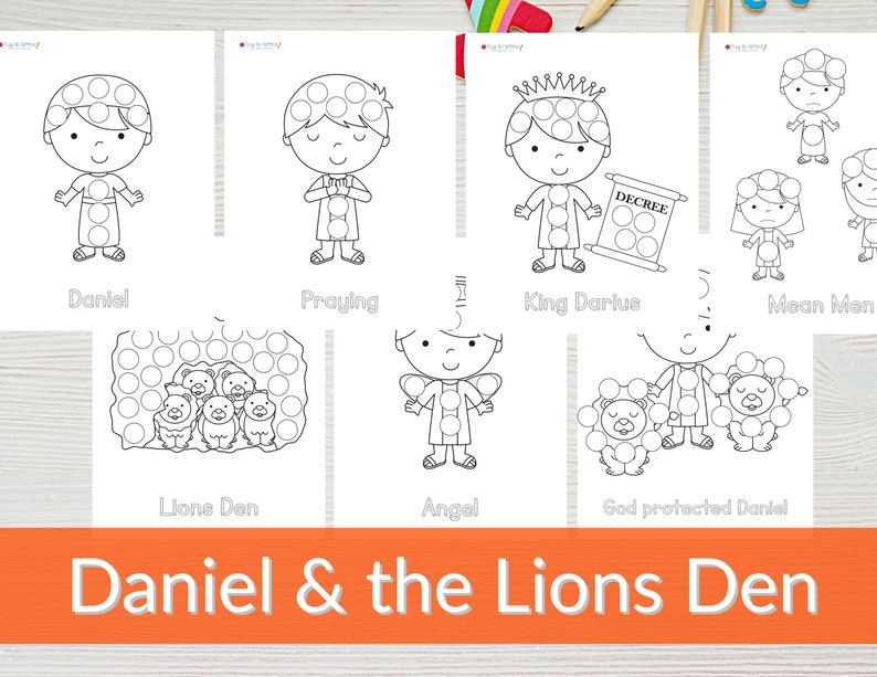 Daniel and the Lions Den Dot Marker, Sunday School Activities, Daniel ...