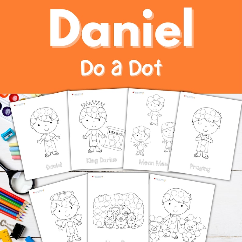 Daniel and the Lions Den Dot Marker, Sunday School Activities, Daniel ...