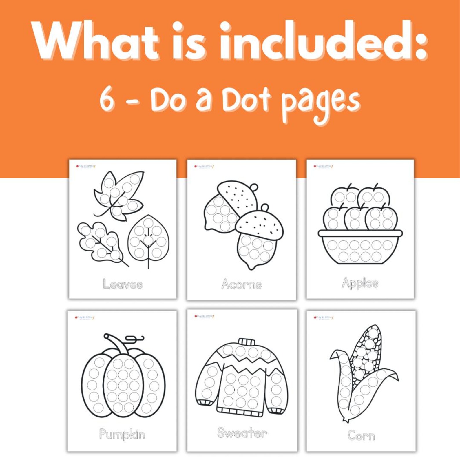 Fall Dot Printables, Fall Dot Marker Printables, Do A Dot for Toddlers ...
