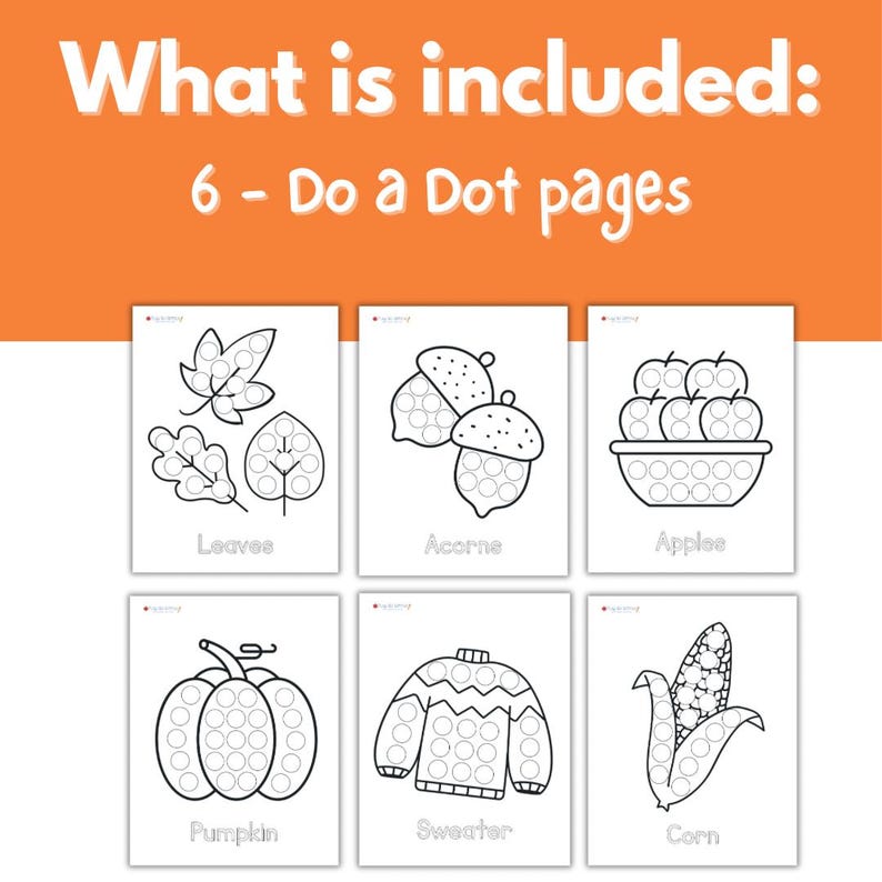 Fall Dot Printables, Fall Dot Marker Printables, Do A Dot for Toddlers ...