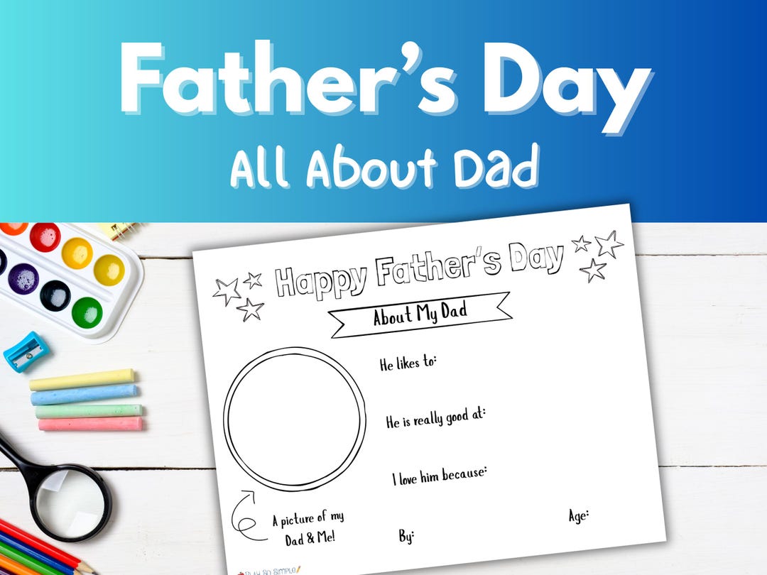 Father’s Day Printable for Kids | All About My Dad Worksheet ...