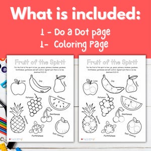 Fruit of the Spirit Dot Marker & Coloring Pages | Bible Activity for ...