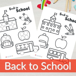 Back to School Dot Printables, Back to School Dot Marker Printables ...