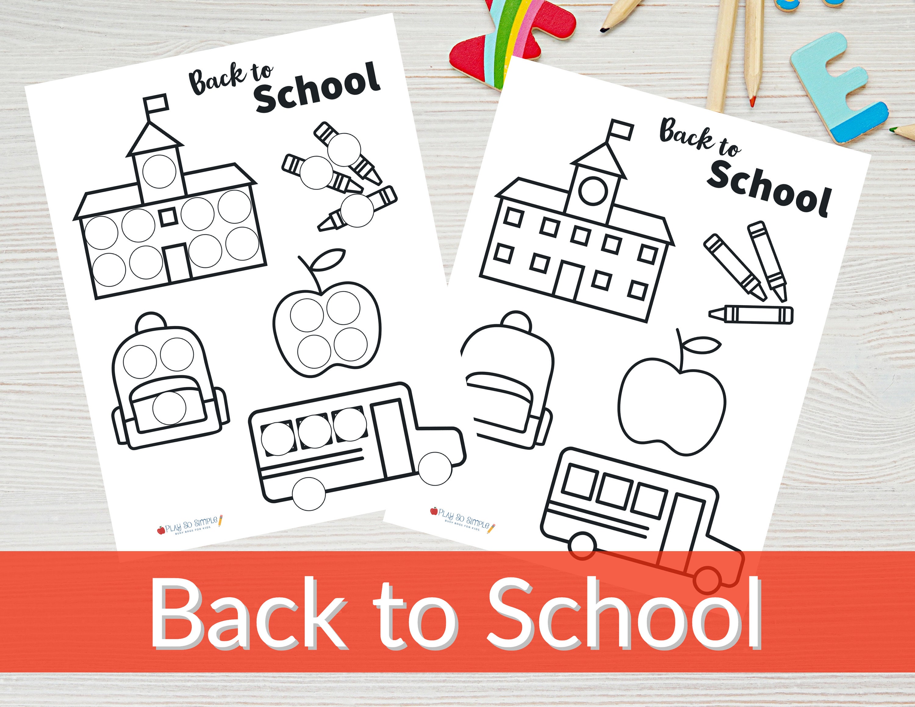 Back to School Dot Printables, Back to School Dot Marker Printables ...