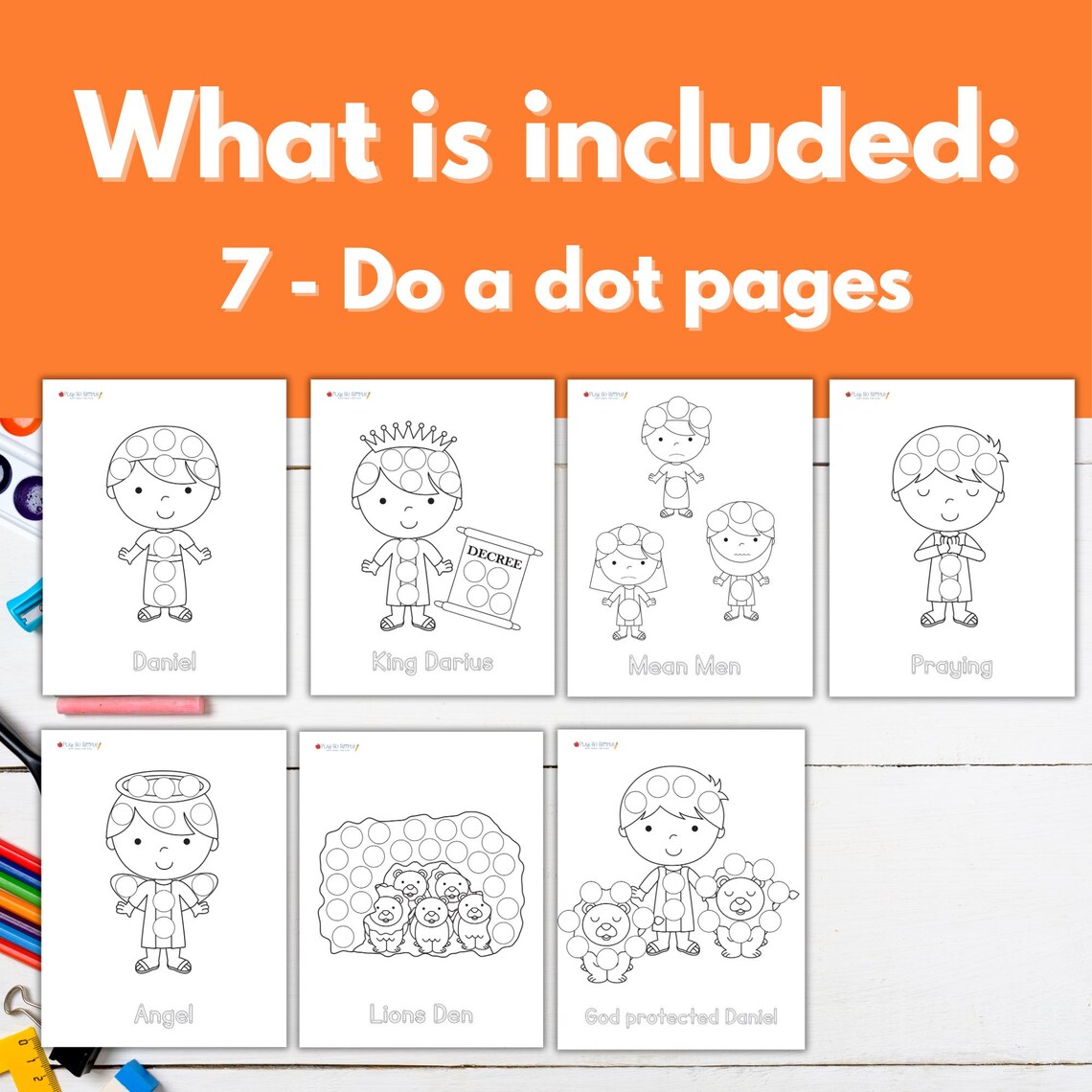 Daniel and the Lions Den Dot Marker, Sunday School Activities, Daniel ...