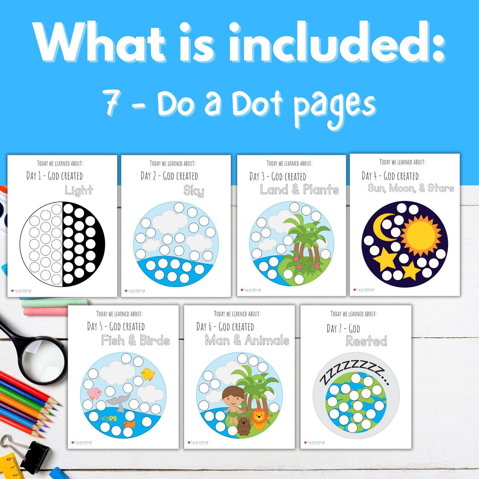 Days of Creation Do a Dot, Sunday School Activities, Bible Preschool ...
