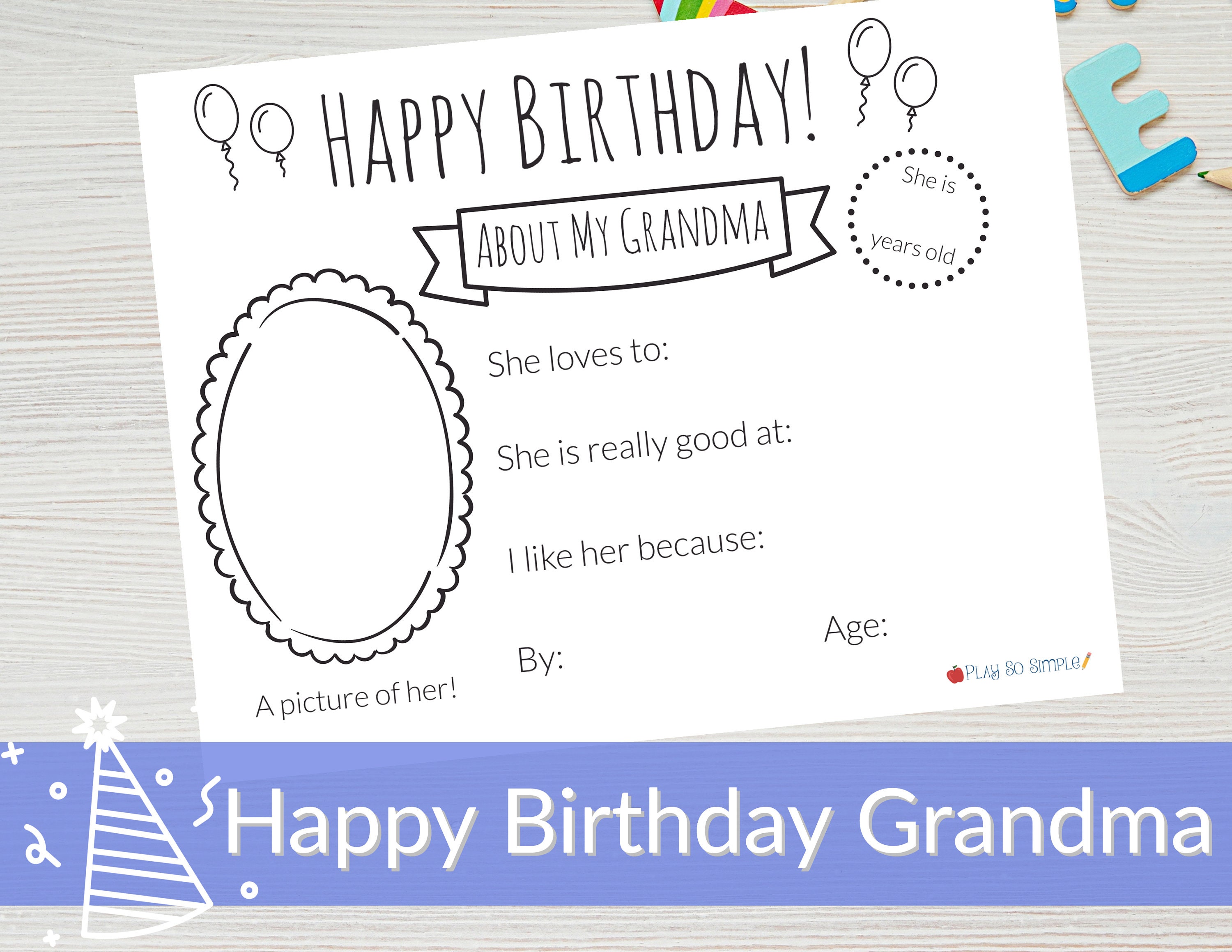 All About Grandma Printable, Grandma Birthday Coloring, Grandma ...