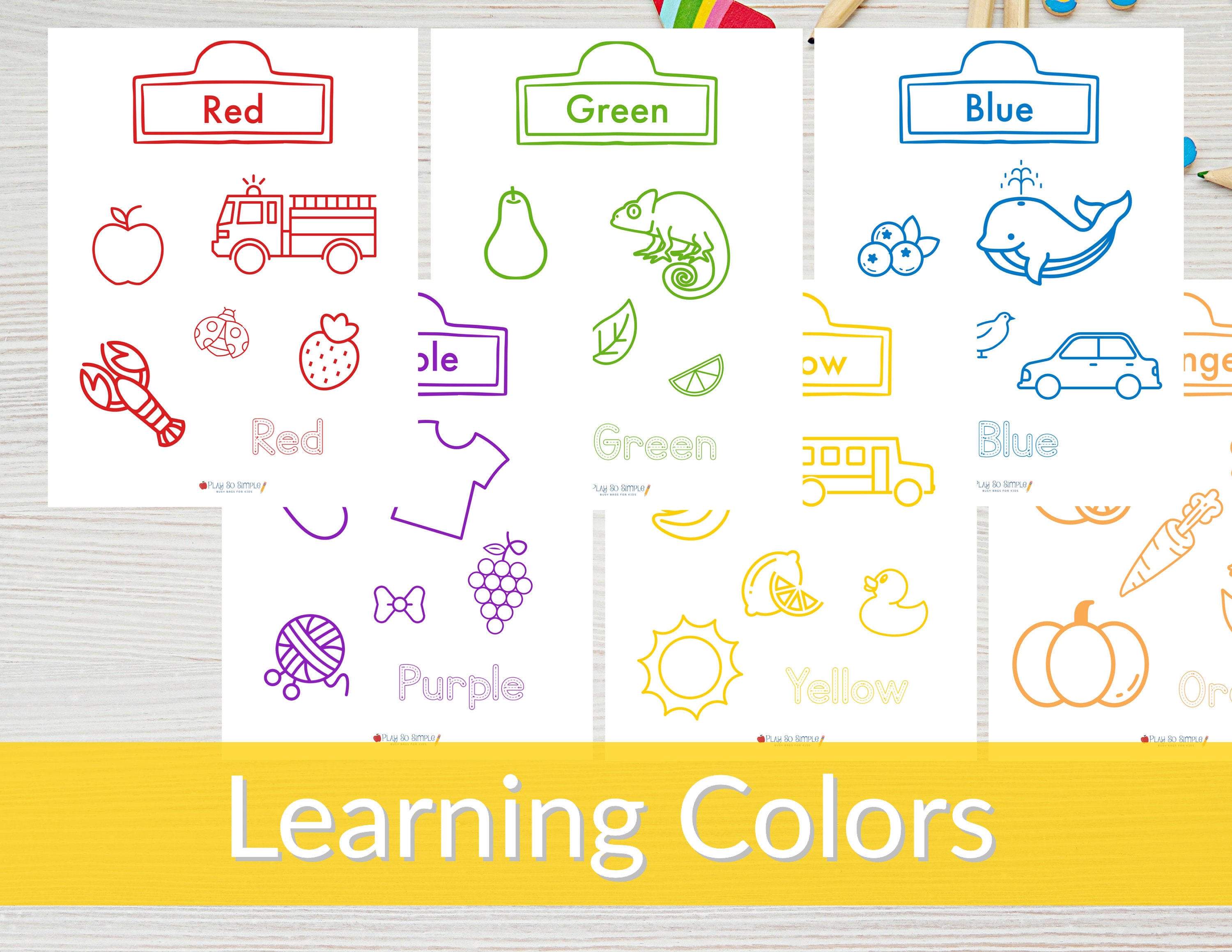 Learning Colors Preschool Activity Coloring Pages Printable - Etsy