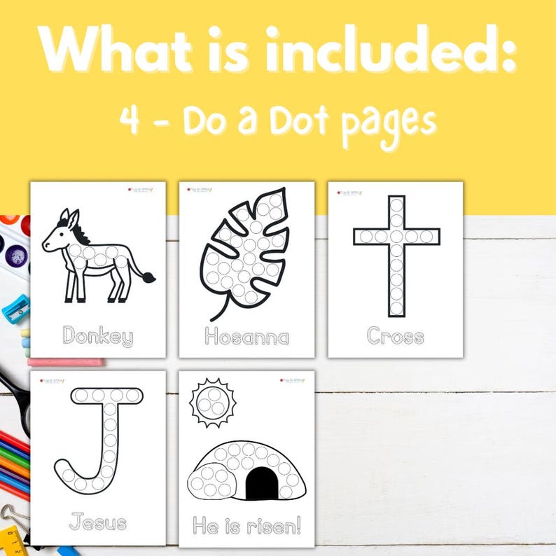 Easter Dot Printables, Easter Bible Story Dot Marker Printables, Sunday ...