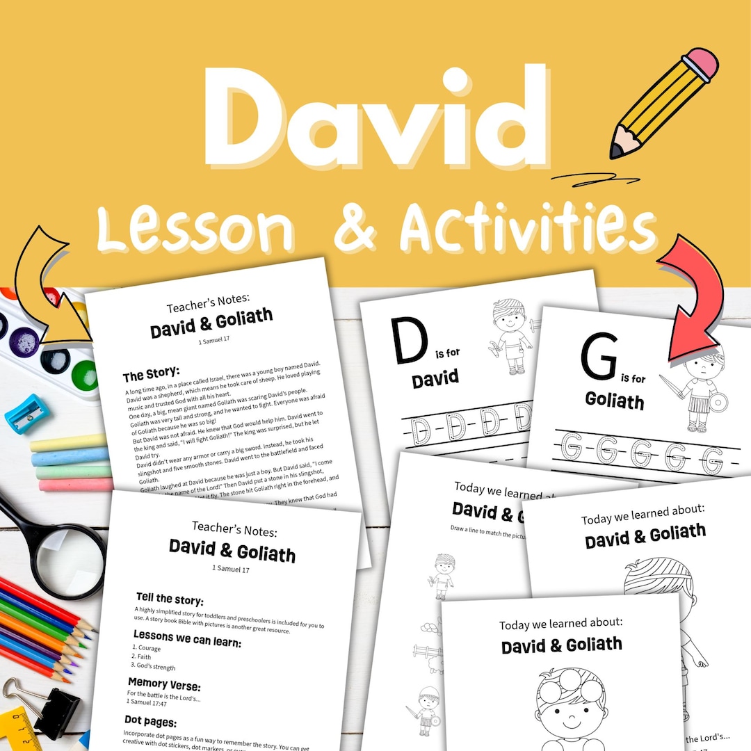 David and Goliath Bible Lesson, Sunday School Activities, David and ...