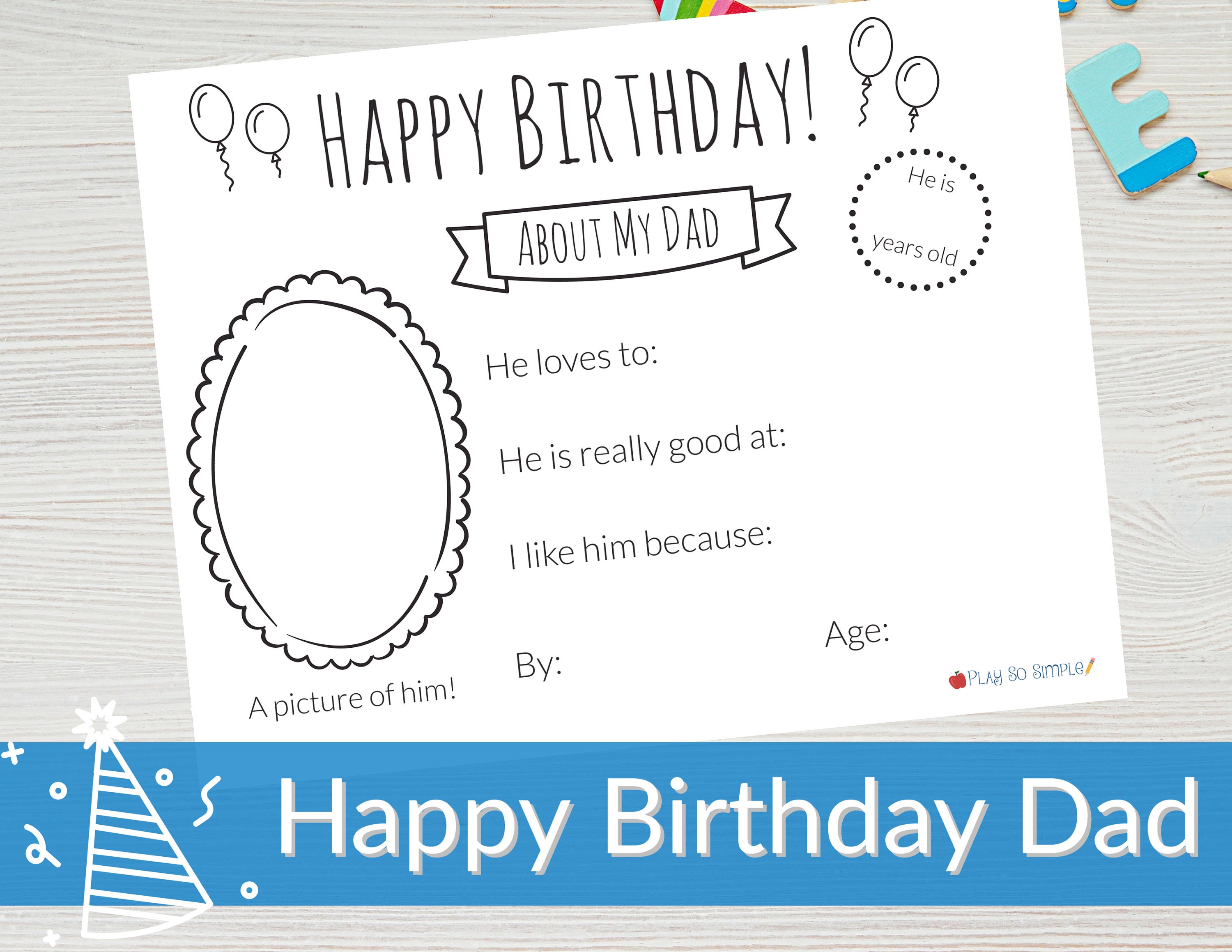 All About Dad Printable, Dad Birthday Coloring, Dad Birthday Gift ...