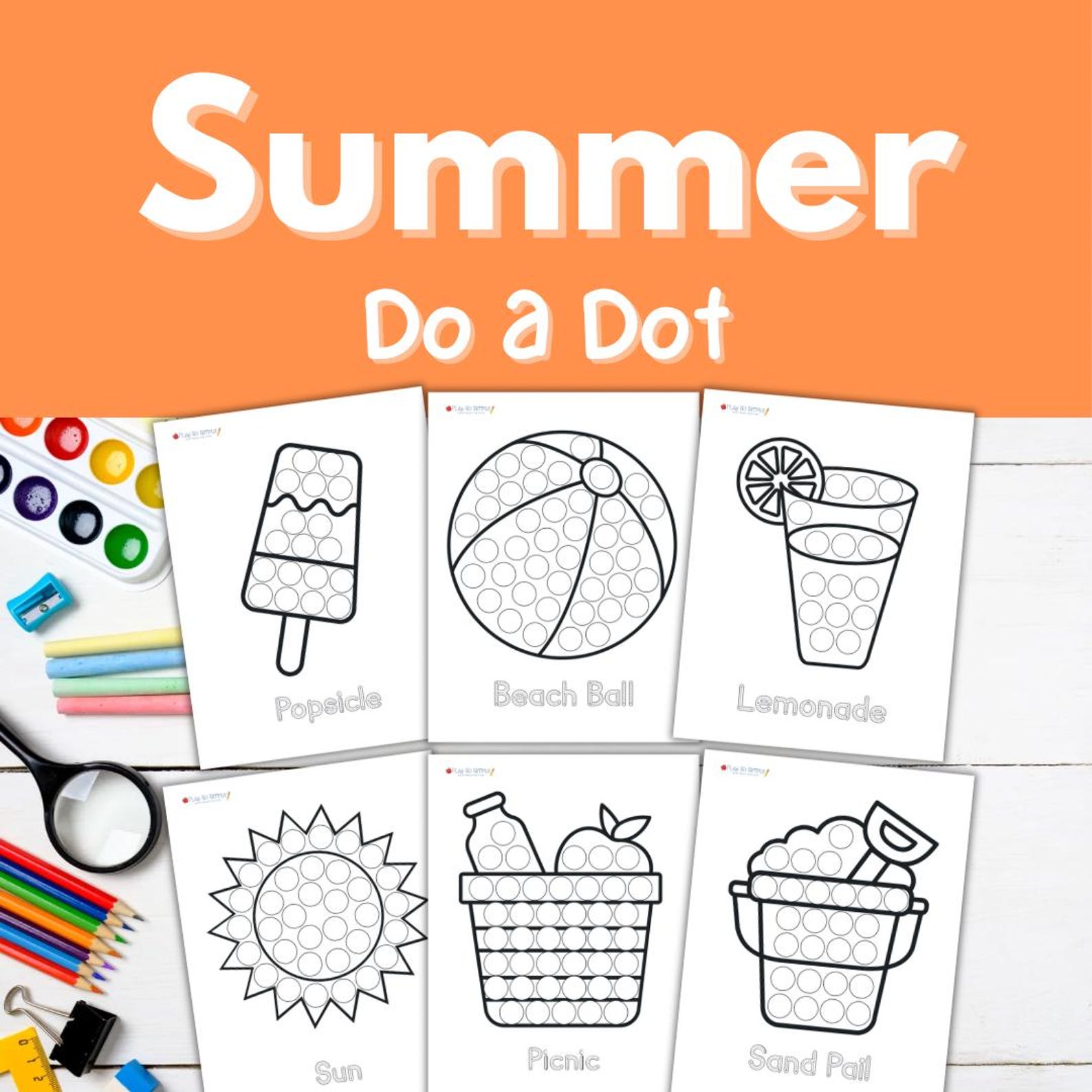 Summer Dot Printables, Summer Dot Marker Printables, Do A Dot for ...