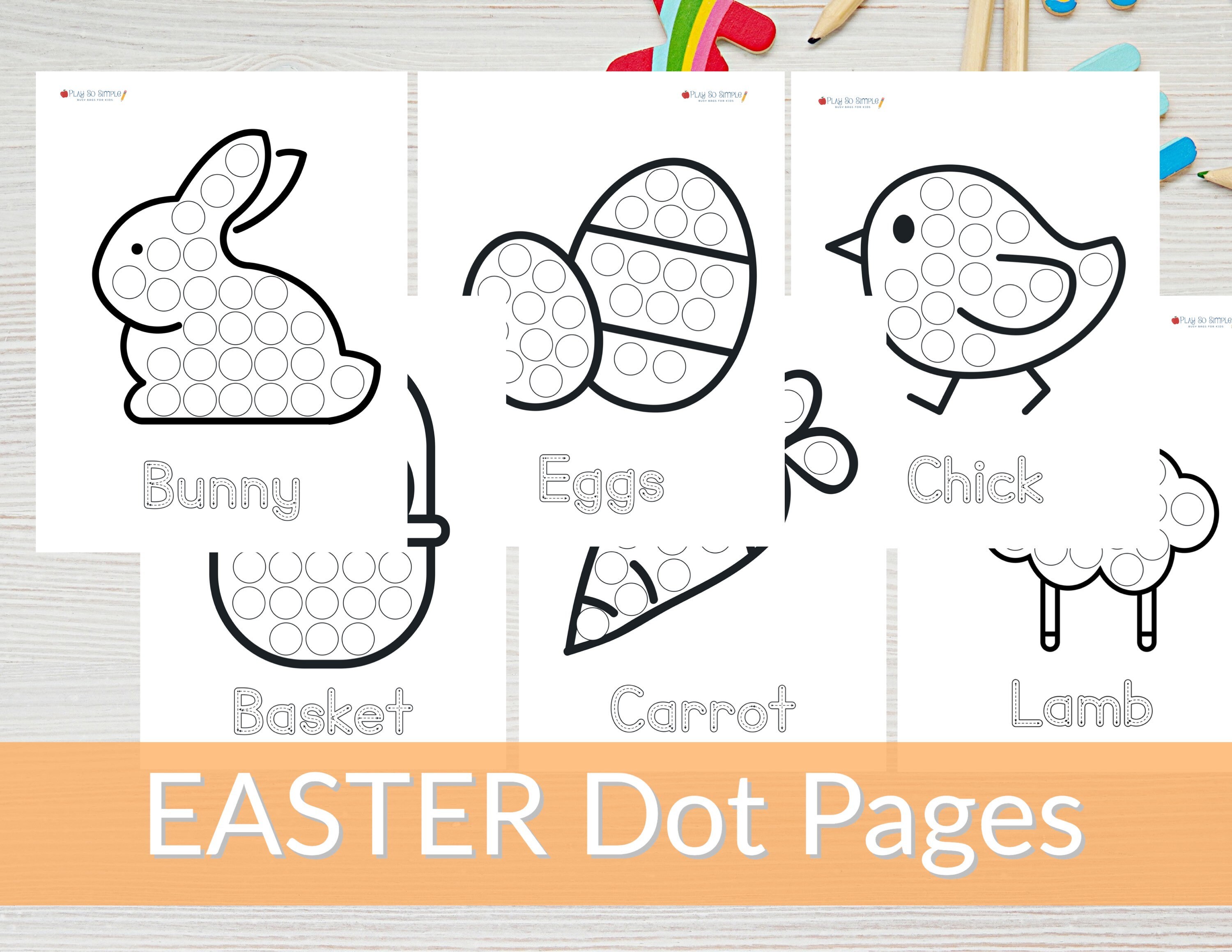 Easter Dot Printables, Easter Bunny Dot Printables, Easter Dot Marker ...