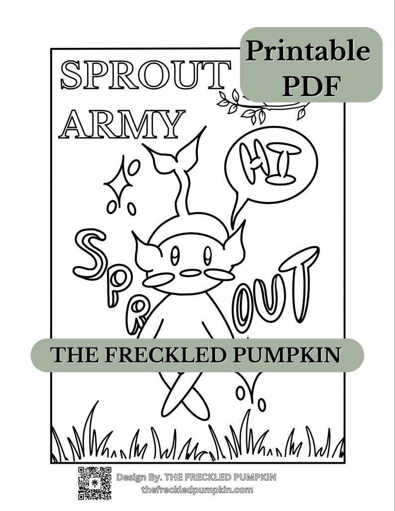 Whimsical Sprout Coloring Page | Cozy Printable PDF | Cute Digital ...