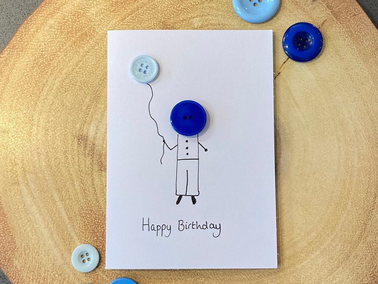 Male Happy Birthday Button Card - Etsy UK