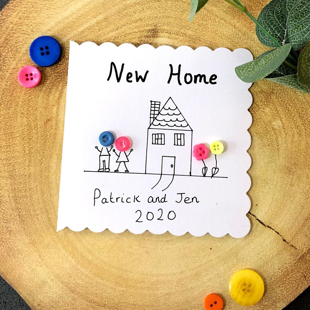 New Home Button Card. New Pad Card. New House Card. Button Card. - Etsy UK