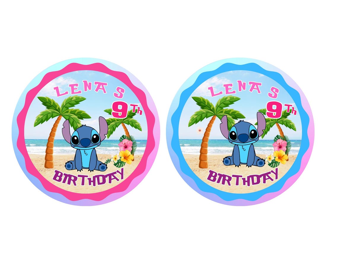 Personalized Cotton Candy Tub Wrap Party Favor, Birthday Stitch - Etsy