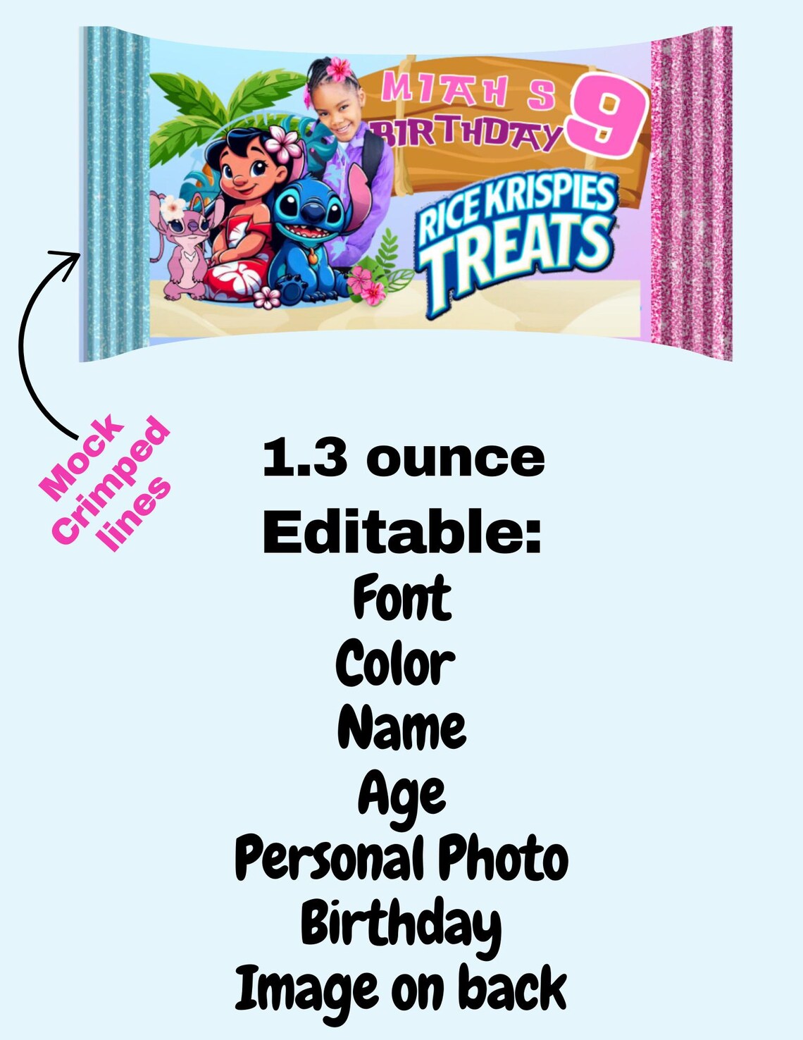 Personalized Rice Krispies Wrap Template - Etsy