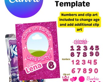 Pretty in Pinky Pink Personalized Kool-aid Jammer Pouch Template - Etsy