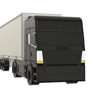 HO Scale Tractor Trailer STL Files | 3D Printable Flatbed & Dry Van ...