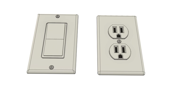 1/10 Scale Outlet and Light Switch STL Files for 3D Printing - Etsy