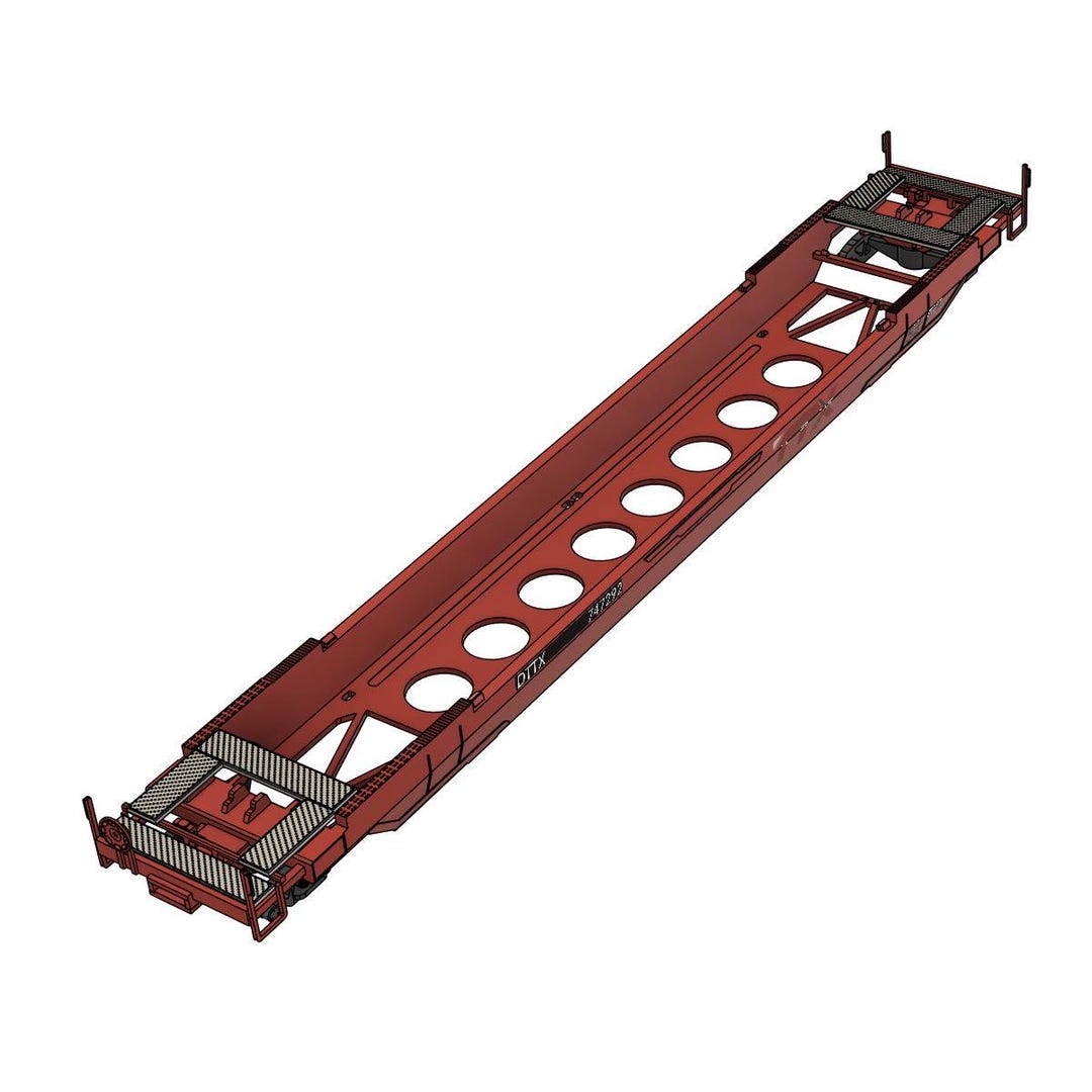 HO Scale 53' Well Car STL Files for 3D Printing | 3D Printable ...