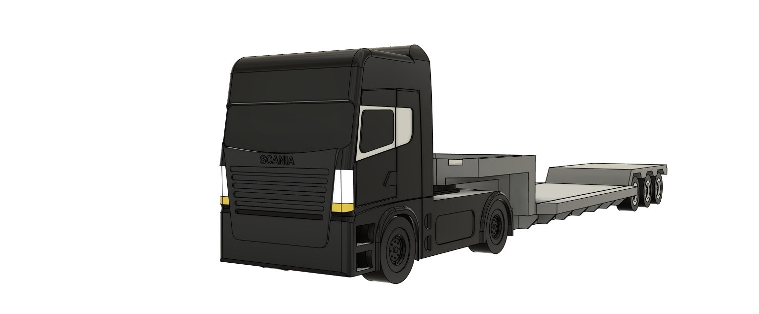 HO Scale Tractor Trailer STL Files | 3D Printable Flatbed & Dry Van ...