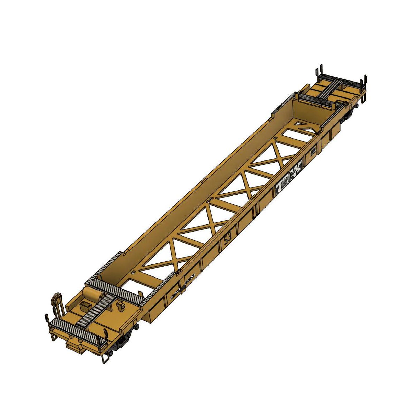 HO Scale 53' Well Car STL Files | 3D Printable Model, Decal Sheet - Etsy