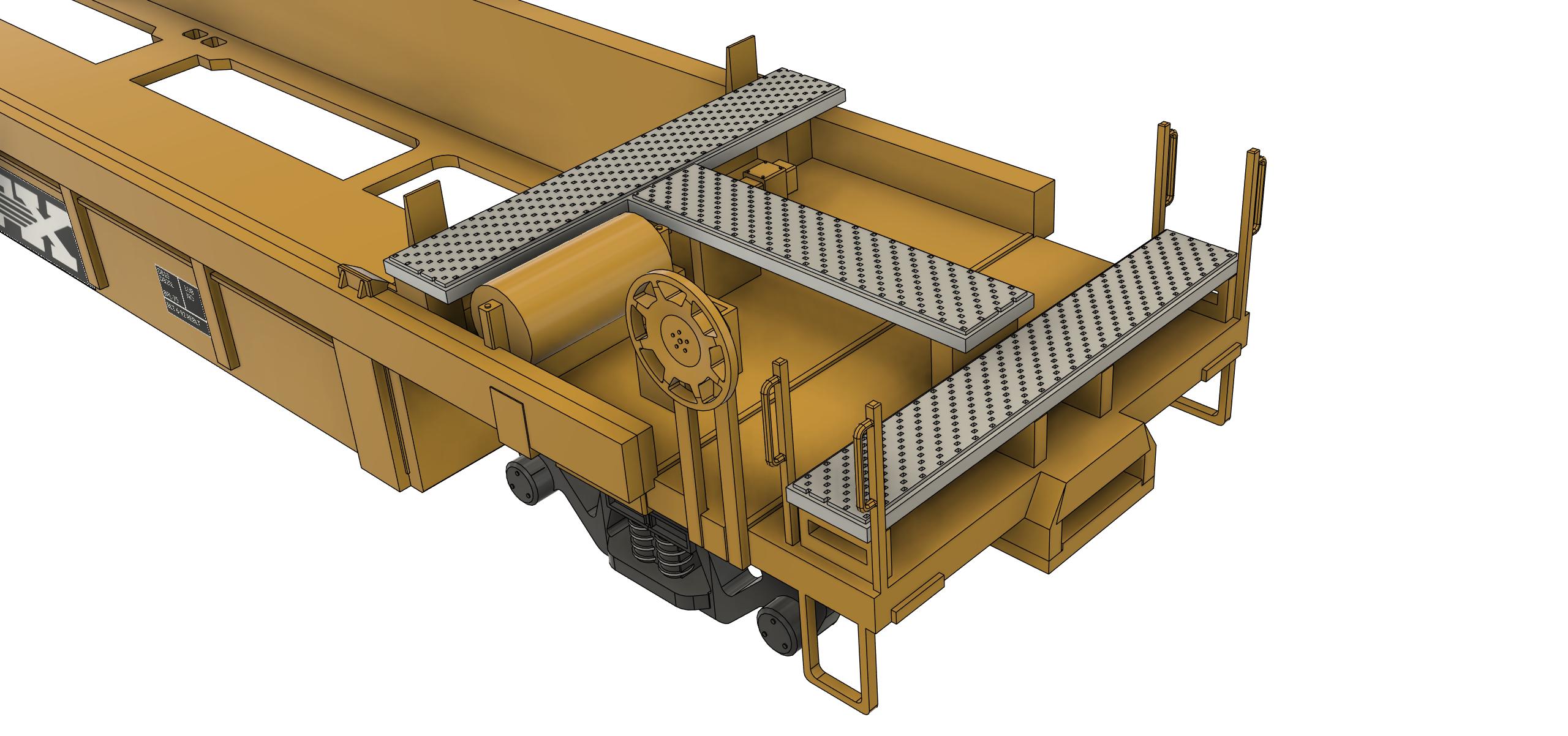 HO Scale Well Car STL Files for 3D Printing | 3D Printable 40' Thrall Rebuilt Well Car in Ho ...