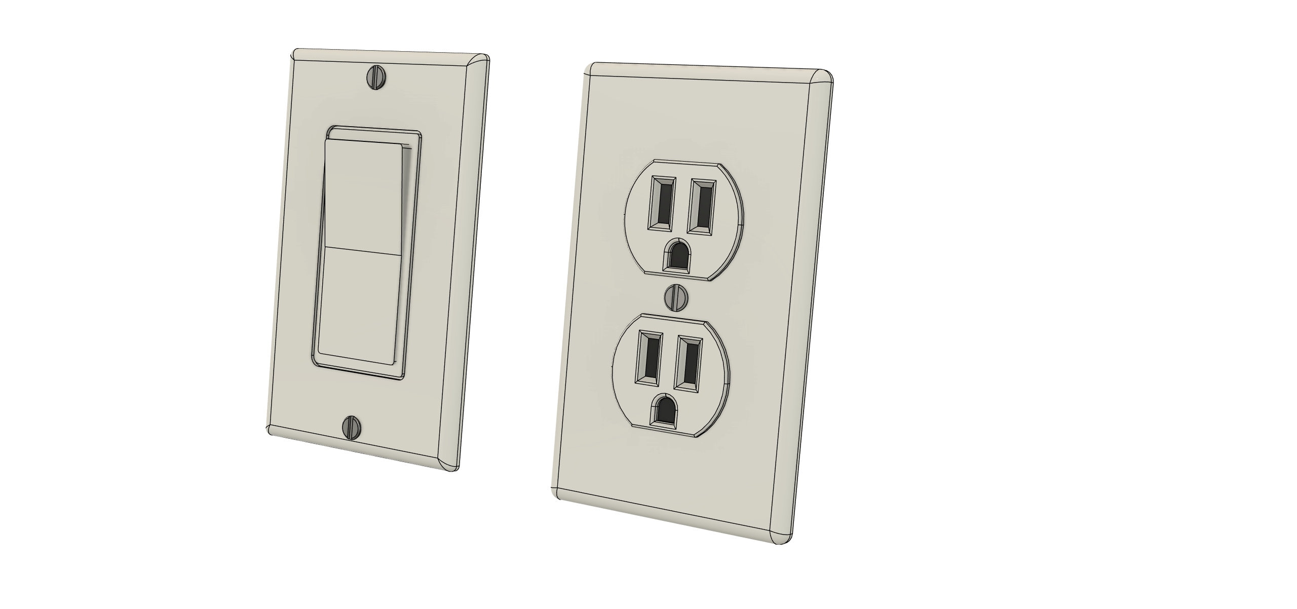 1/10 Scale Outlet and Light Switch STL Files for 3D Printing - Etsy