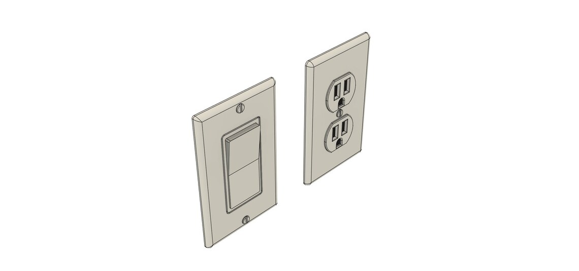 1/10 Scale Outlet and Light Switch STL Files for 3D Printing - Etsy