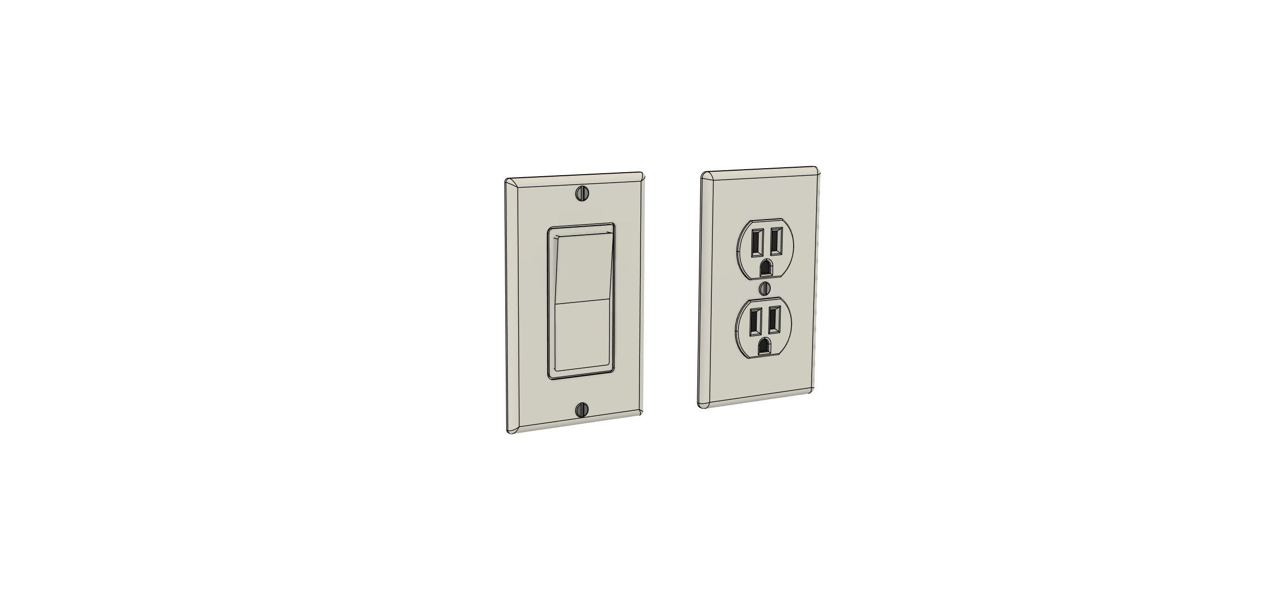 1/10 Scale Outlet and Light Switch STL Files for 3D Printing - Etsy