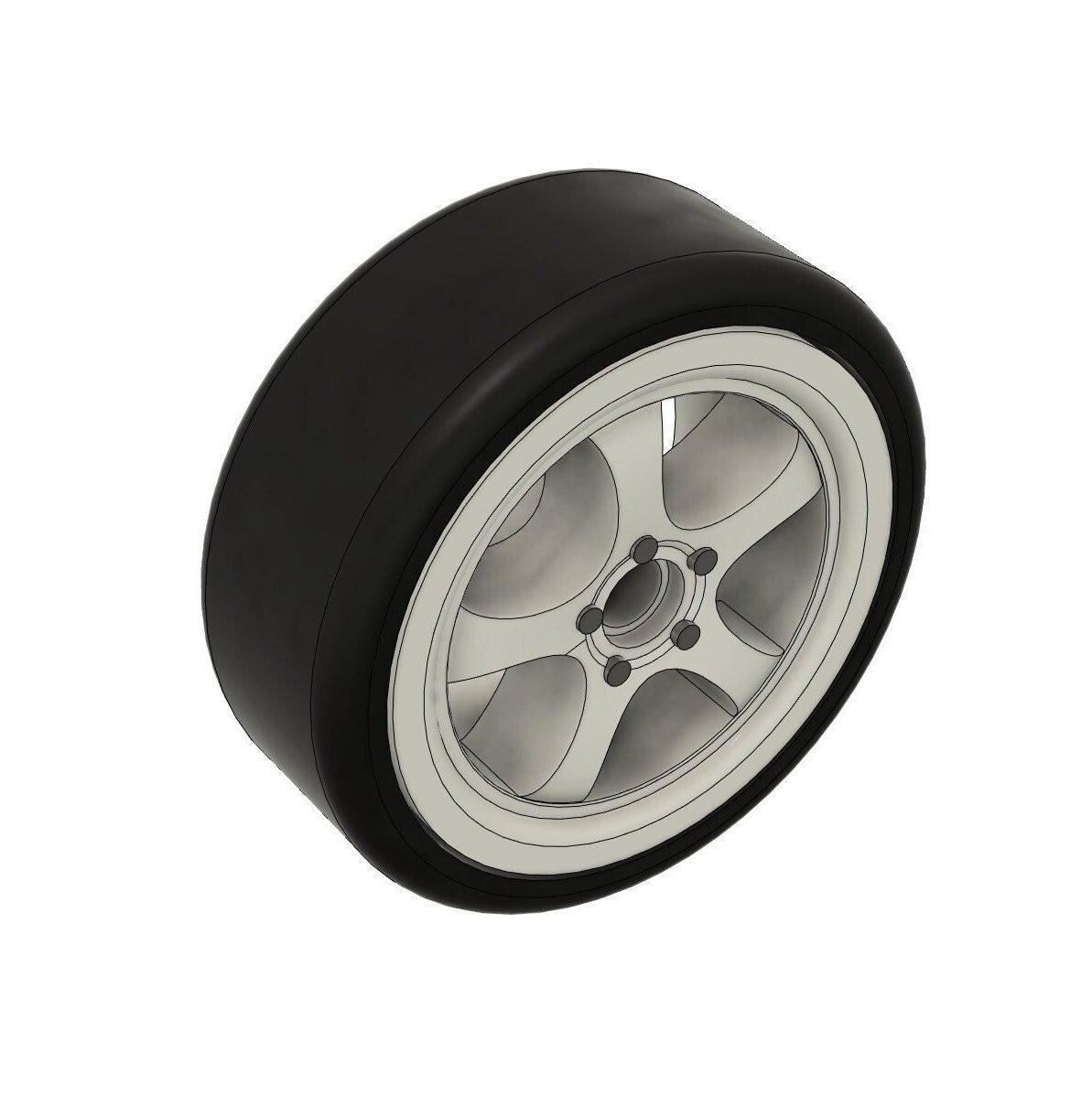 1/64 5-spoke Wheel STL Files for 3D Printing - Etsy