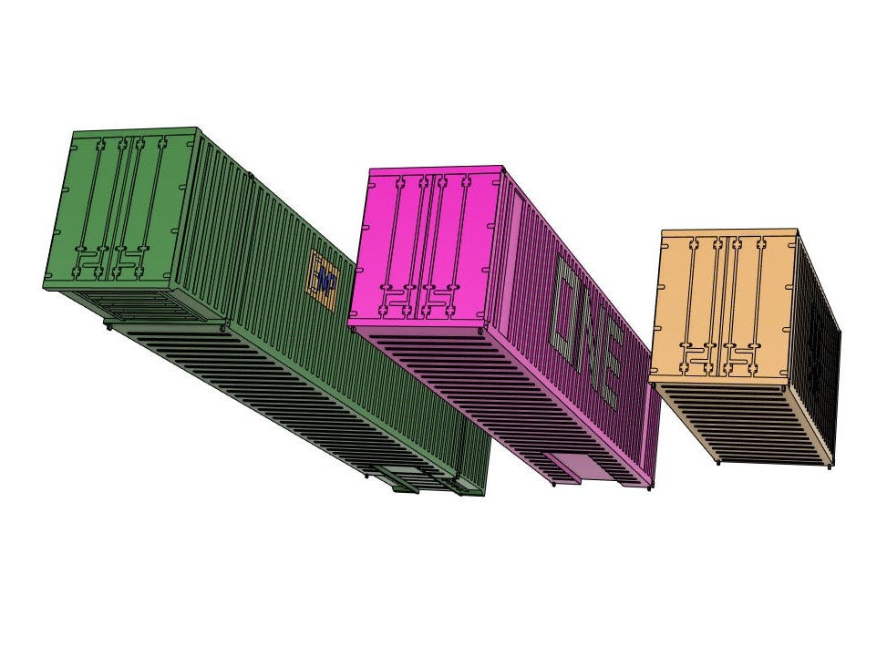 HO Scale Container STL Bundle/ 20, 40 and 53 Foot Containers for 3D ...