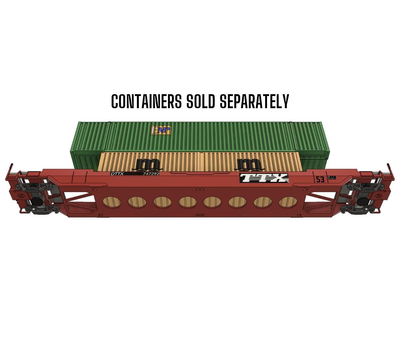 HO Scale 53' Well Car STL Files for 3D Printing | 3D Printable ...