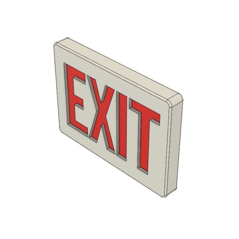 1/10 Scale Exit Sign STL for 3D Printing - Etsy