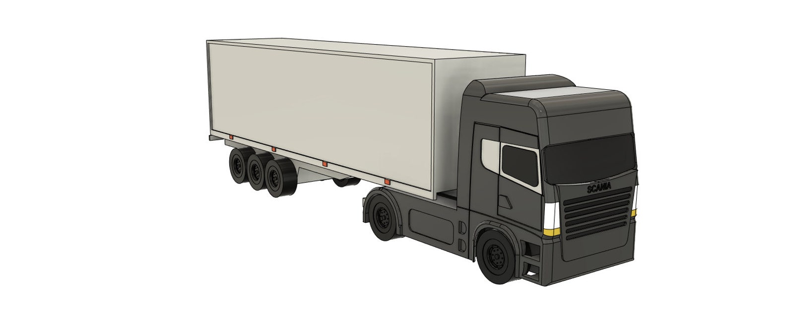HO Scale Tractor Trailer STL Files | 3D Printable Flatbed & Dry Van ...