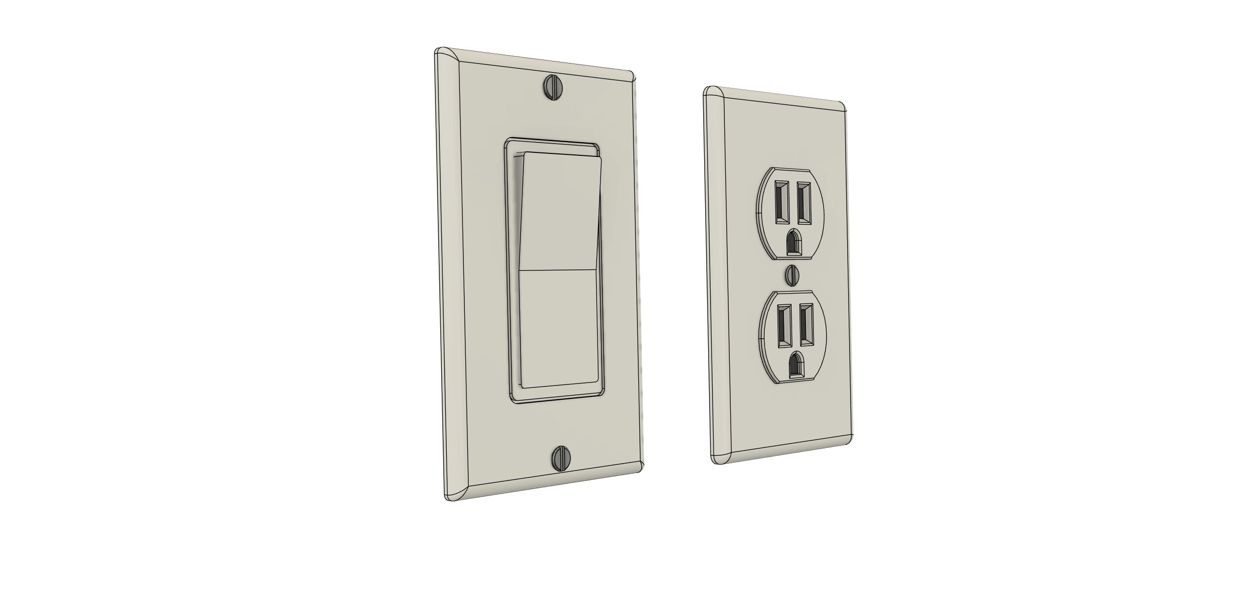 1/10 Scale Outlet and Light Switch STL Files for 3D Printing - Etsy