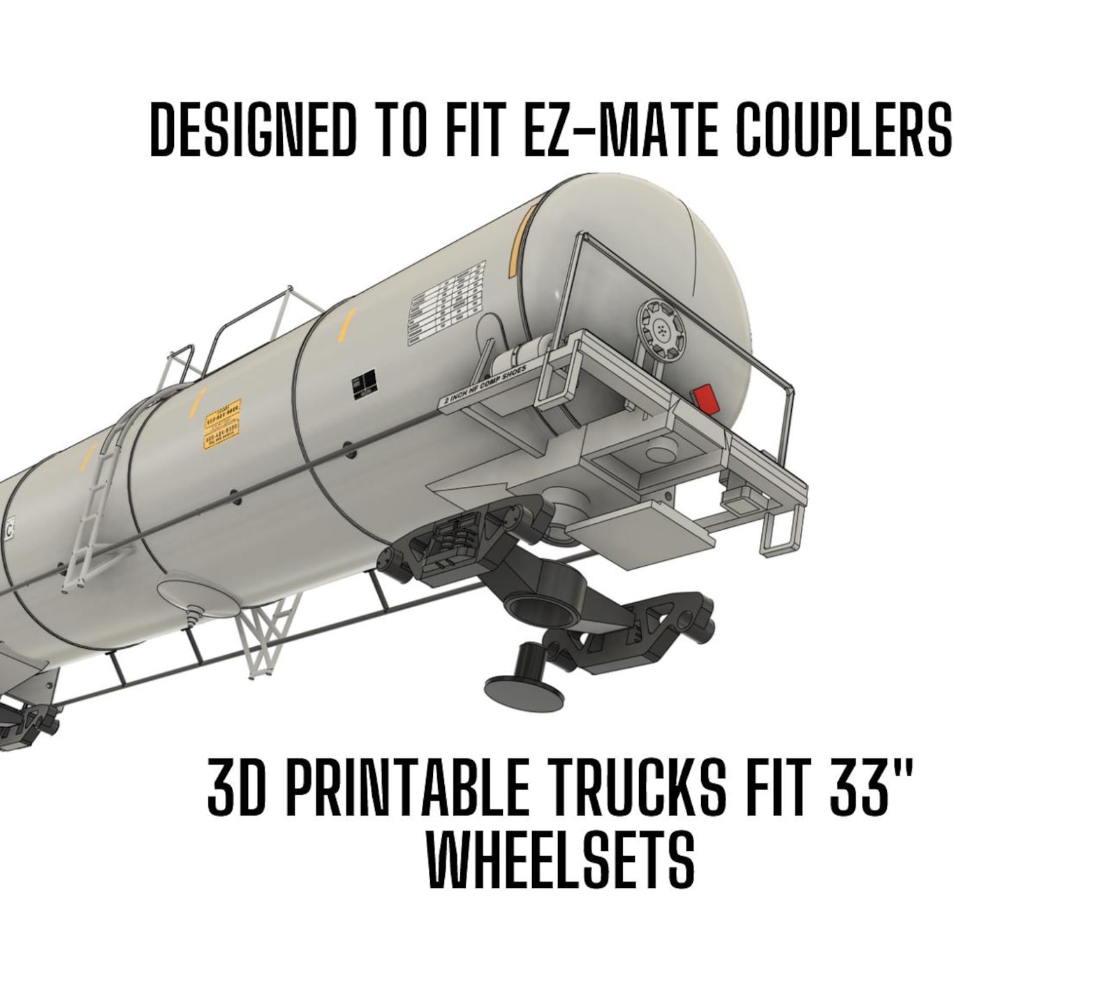 HO Scale Tanker Car STL Files for 3D Printing | 3D Printable 30k Gallon ...