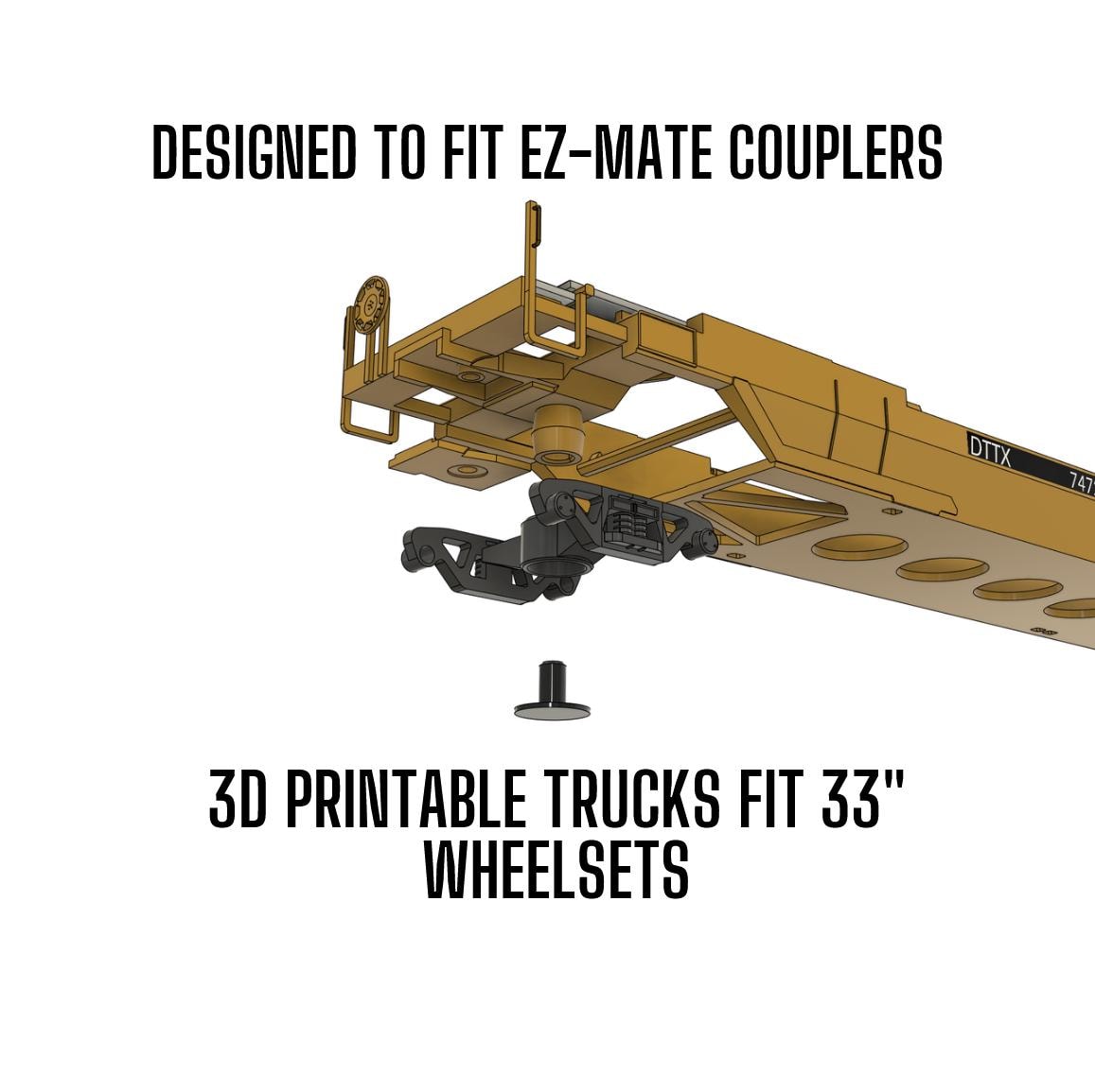 HO Scale 53' Well Car STL Files for 3D Printing | 3D Printable ...