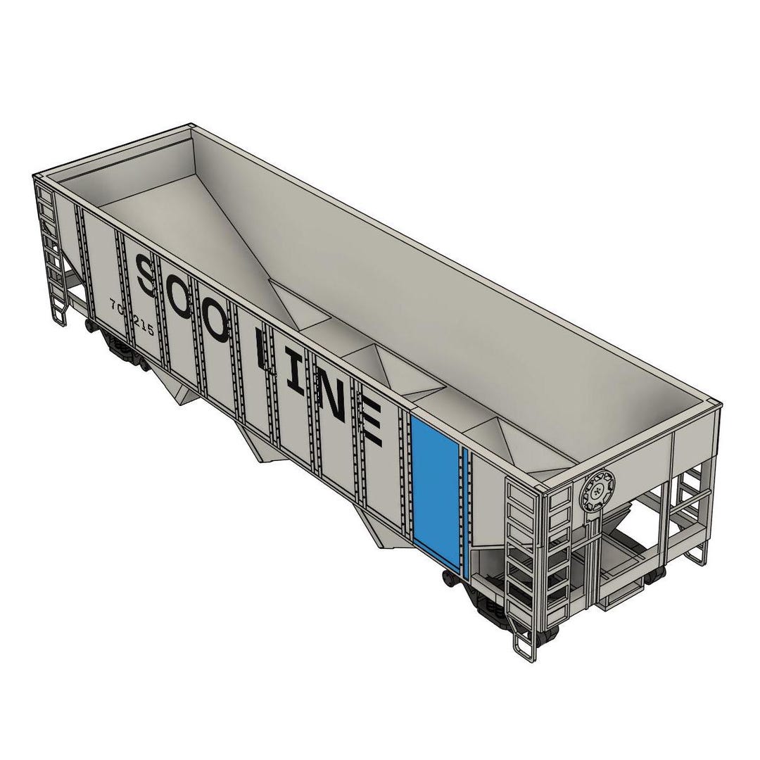 HO Scale Hopper Car STL Files for 3D Printing | 3D Printable 70 Ton ...