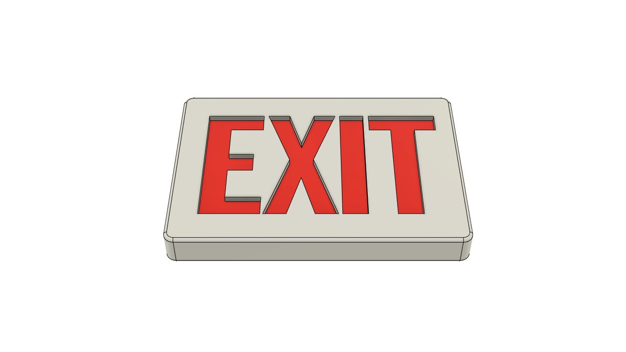 1/10 Scale Exit Sign STL for 3D Printing - Etsy