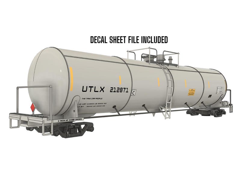 HO Scale Tanker Car STL Files for 3D Printing | 3D Printable 30k Gallon ...